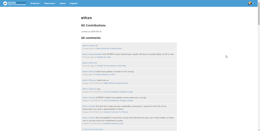 Add more customization to a user's hooktheory / theorytab profile - feature requests ...
