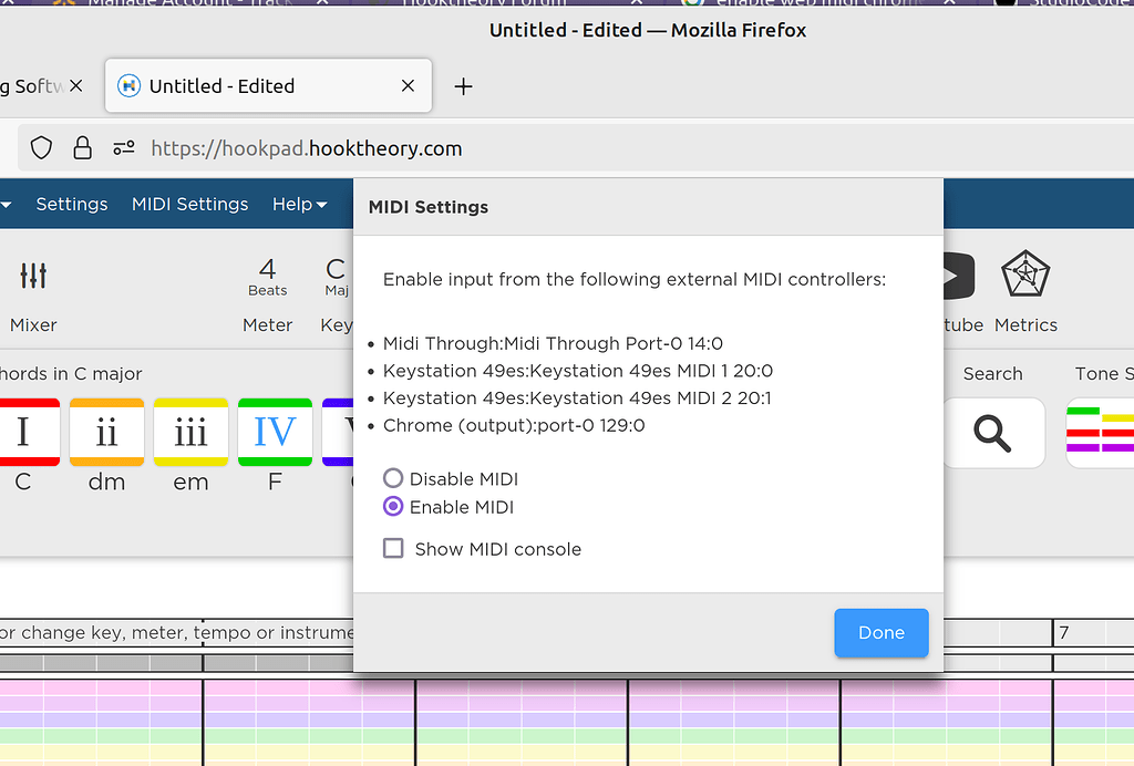 MIDI broken on Chrome - bug reports - Hooktheory Forum